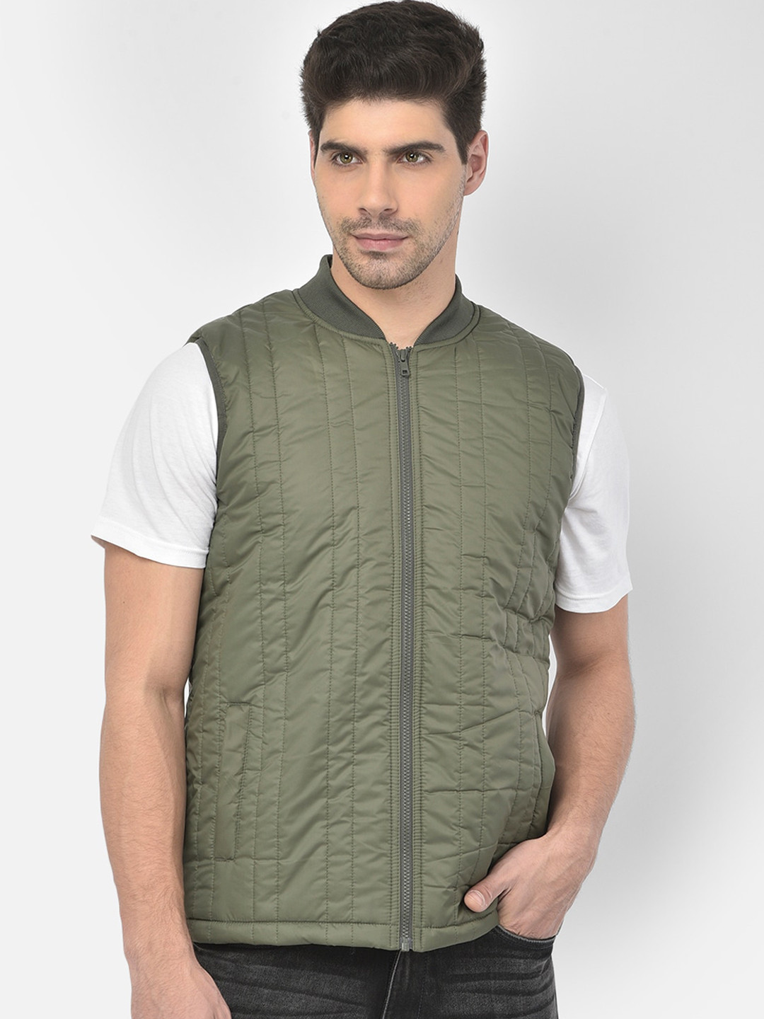 Buy Richlook Men Olive Green Lightweight Padded Jacket - Jackets for ...