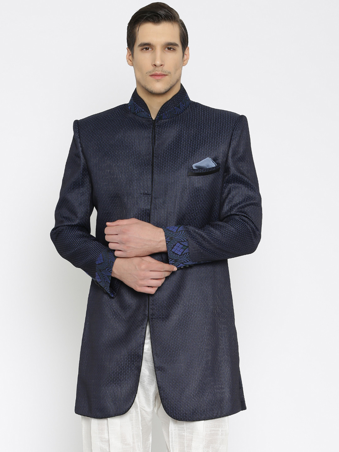 Buy Raymond Ethnix Navy Sherwani - Sherwani for Men 1619337 | Myntra