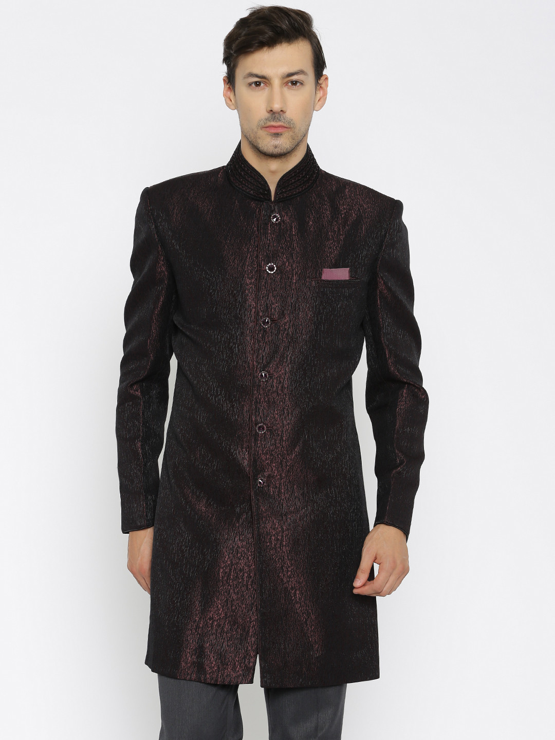 Buy Raymond Ethnix Maroon Sherwani - Sherwani for Men 1619353 | Myntra