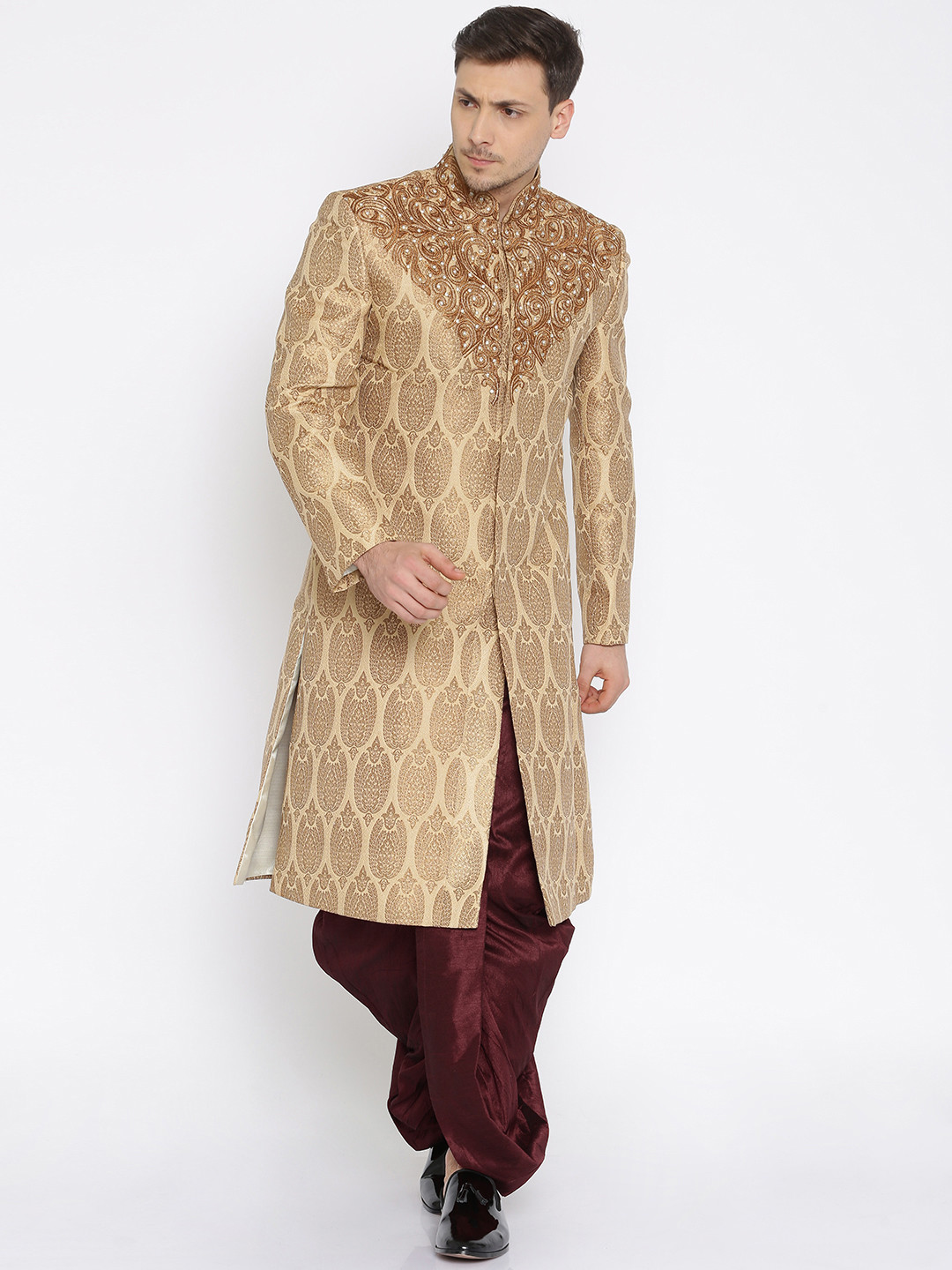 Buy Raymond Ethnix Beige Embellished Sherwani - Sherwani for Men ...
