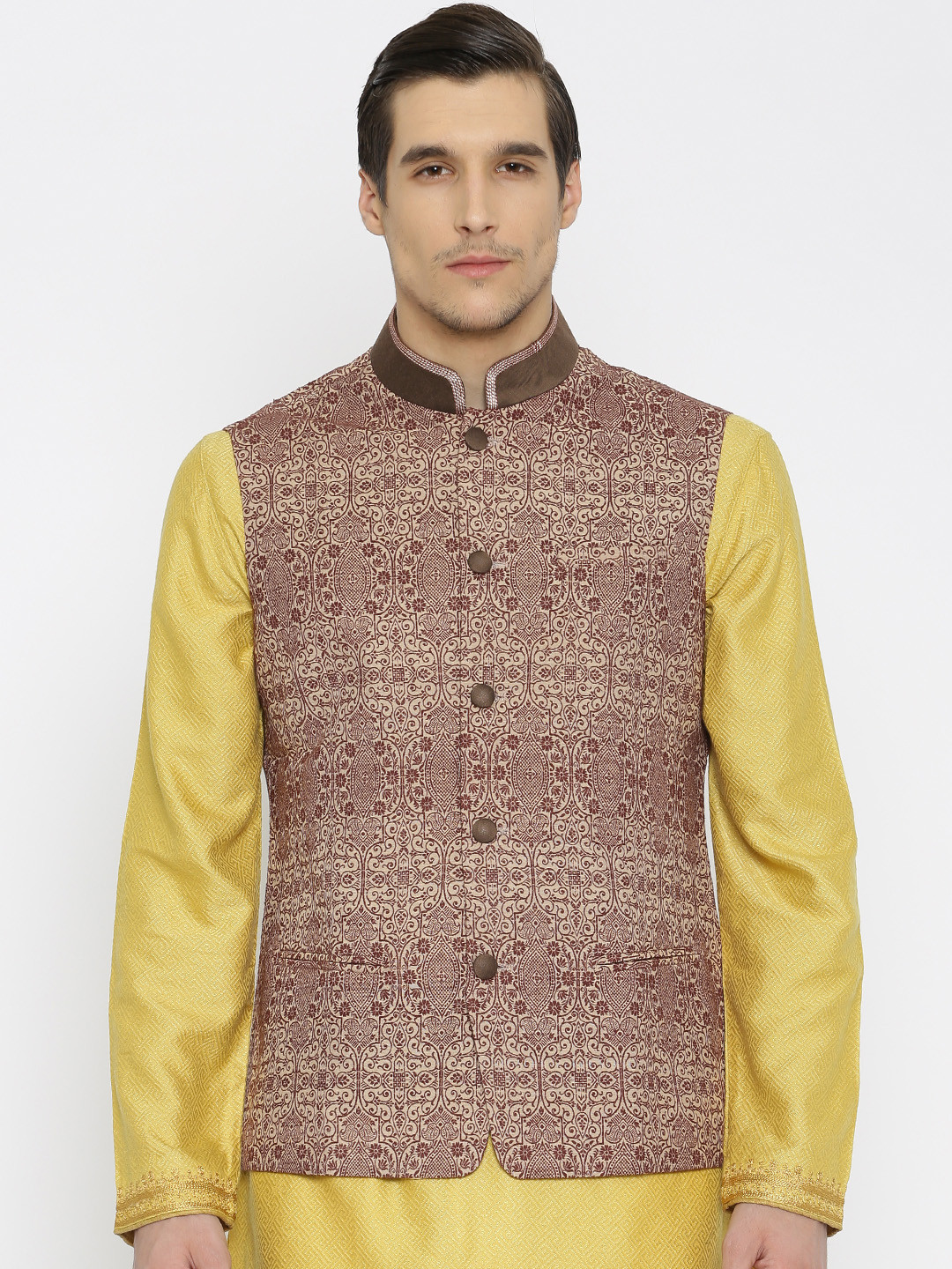 Buy Raymond Ethnix Brown Nehru Jacket - Nehru Jackets for Men 1619432 ...