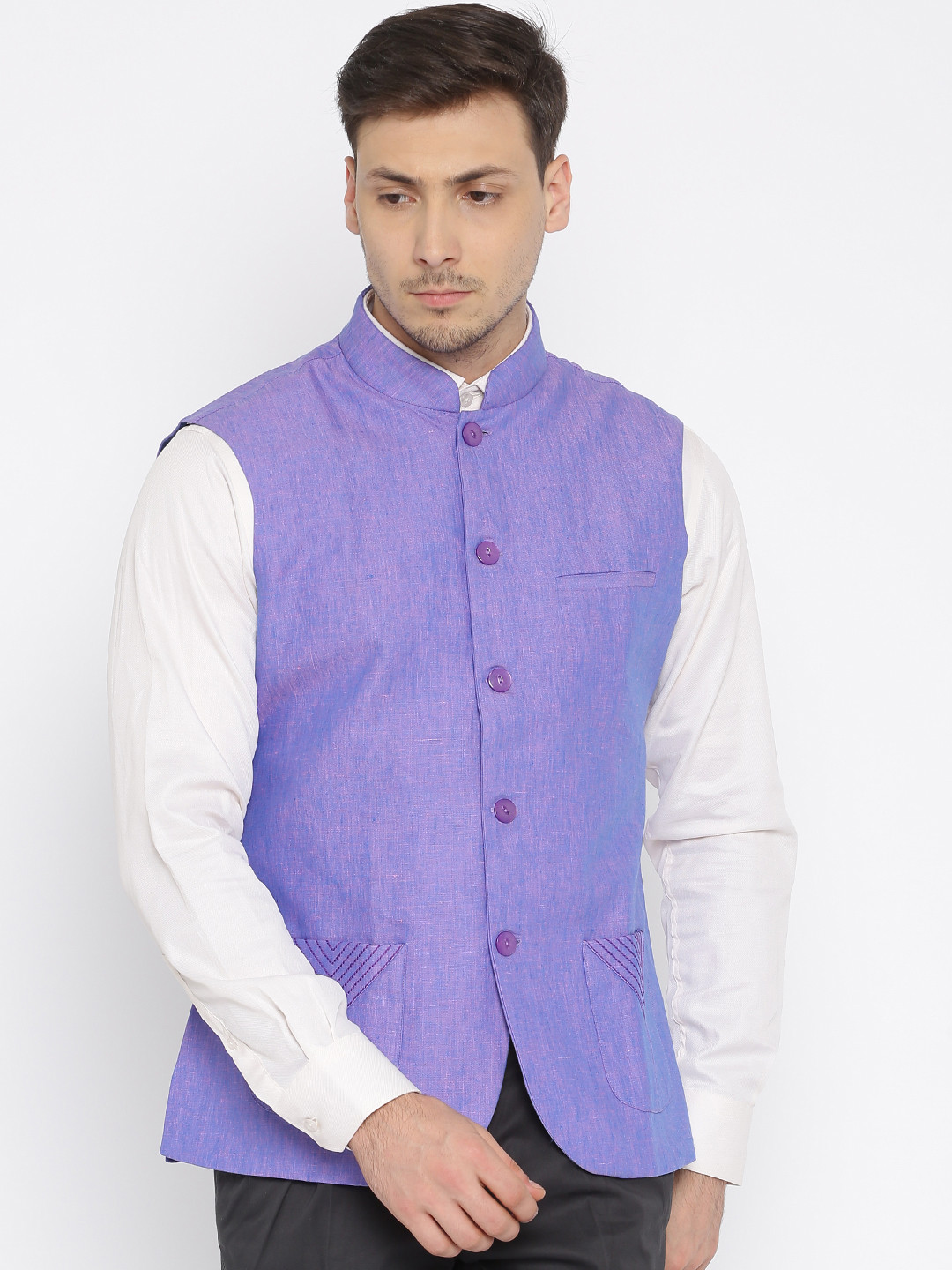 Buy Raymond Ethnix Purple Nehru Jacket - Nehru Jackets for Men 1619448 ...