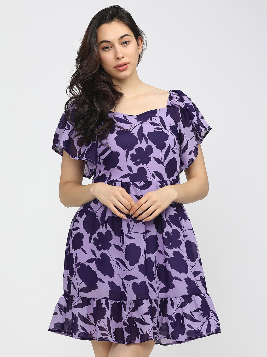Buy Tokyo Talkies Purple Floral Dress - Dresses for Women 16200778 | Myntra