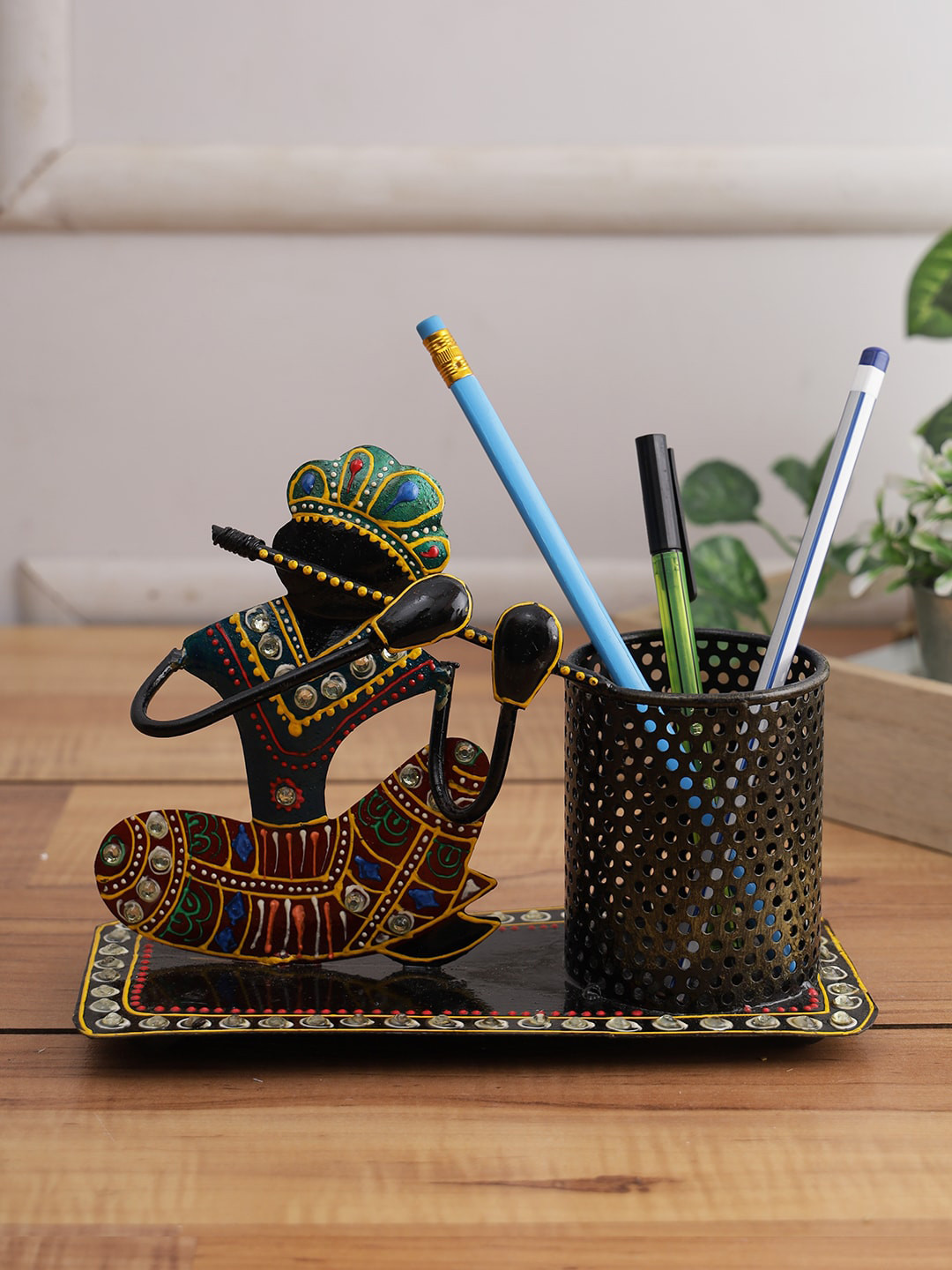 Buy Aapno Rajasthan Black Krishna Pen Stand - Organisers for Unisex ...