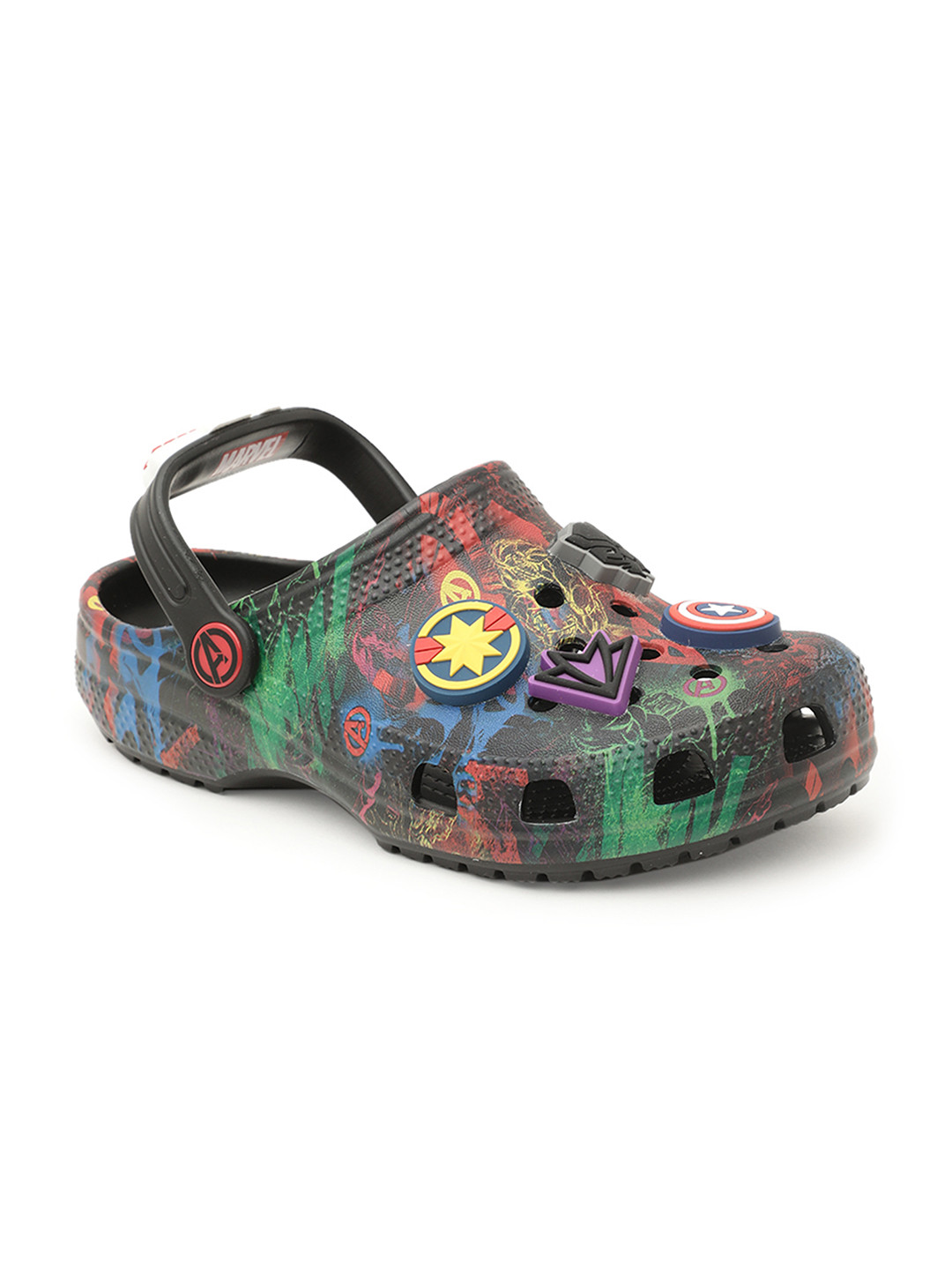 Buy Crocs Kids Black Printed Classic Marvel Avengers Clogs - Flip Flops ...