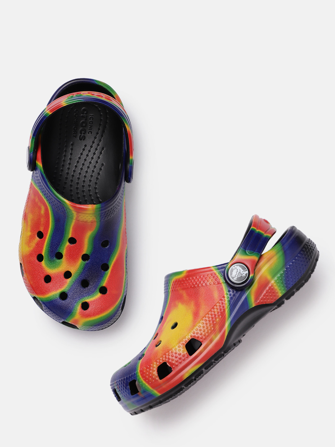 Buy Crocs Kids Navy Blue & Red Printed Clogs - Flip Flops for Unisex ...