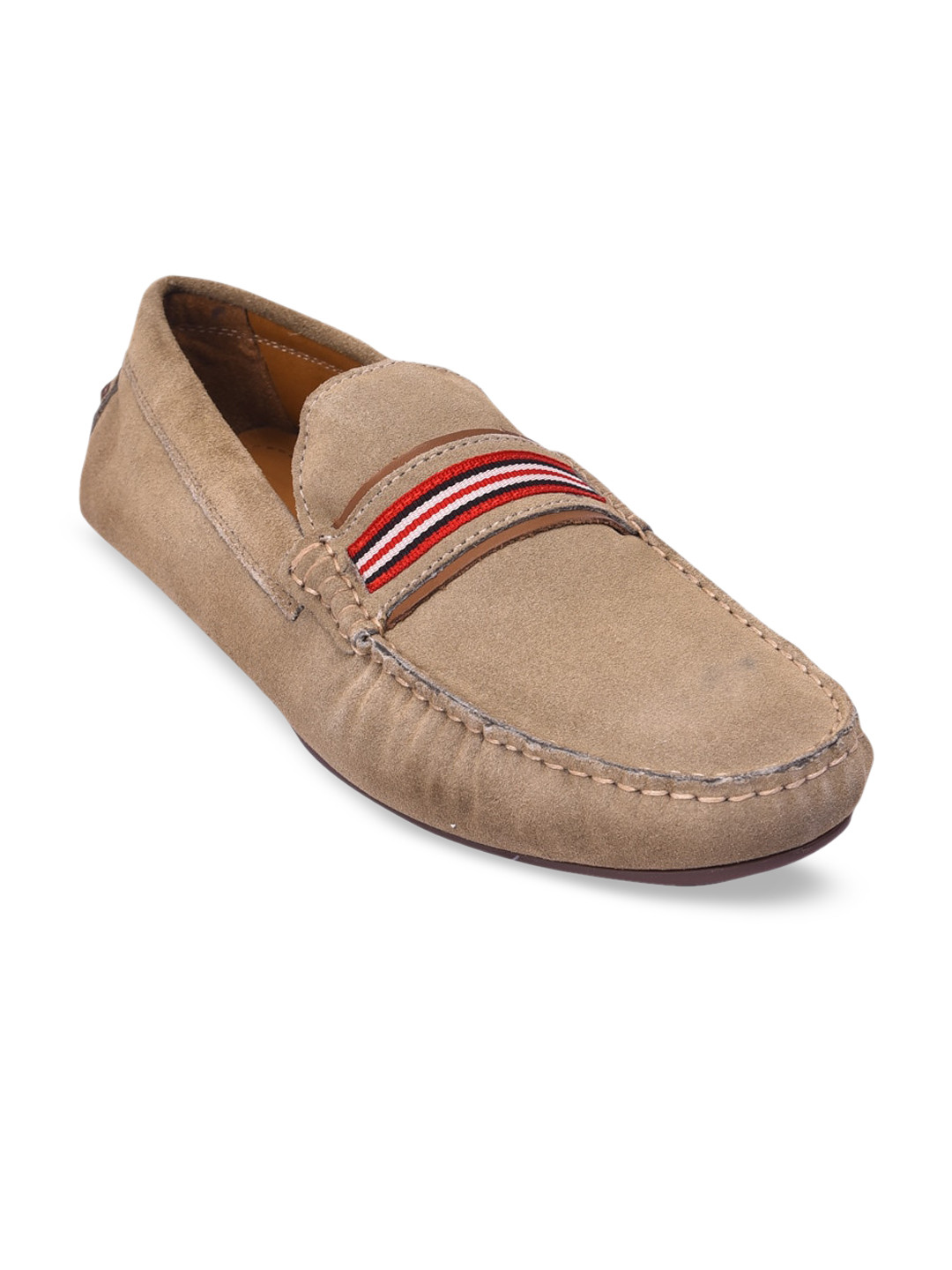 Buy Pavers England Men Beige Woven Design Nubuck Loafers - Casual Shoes ...