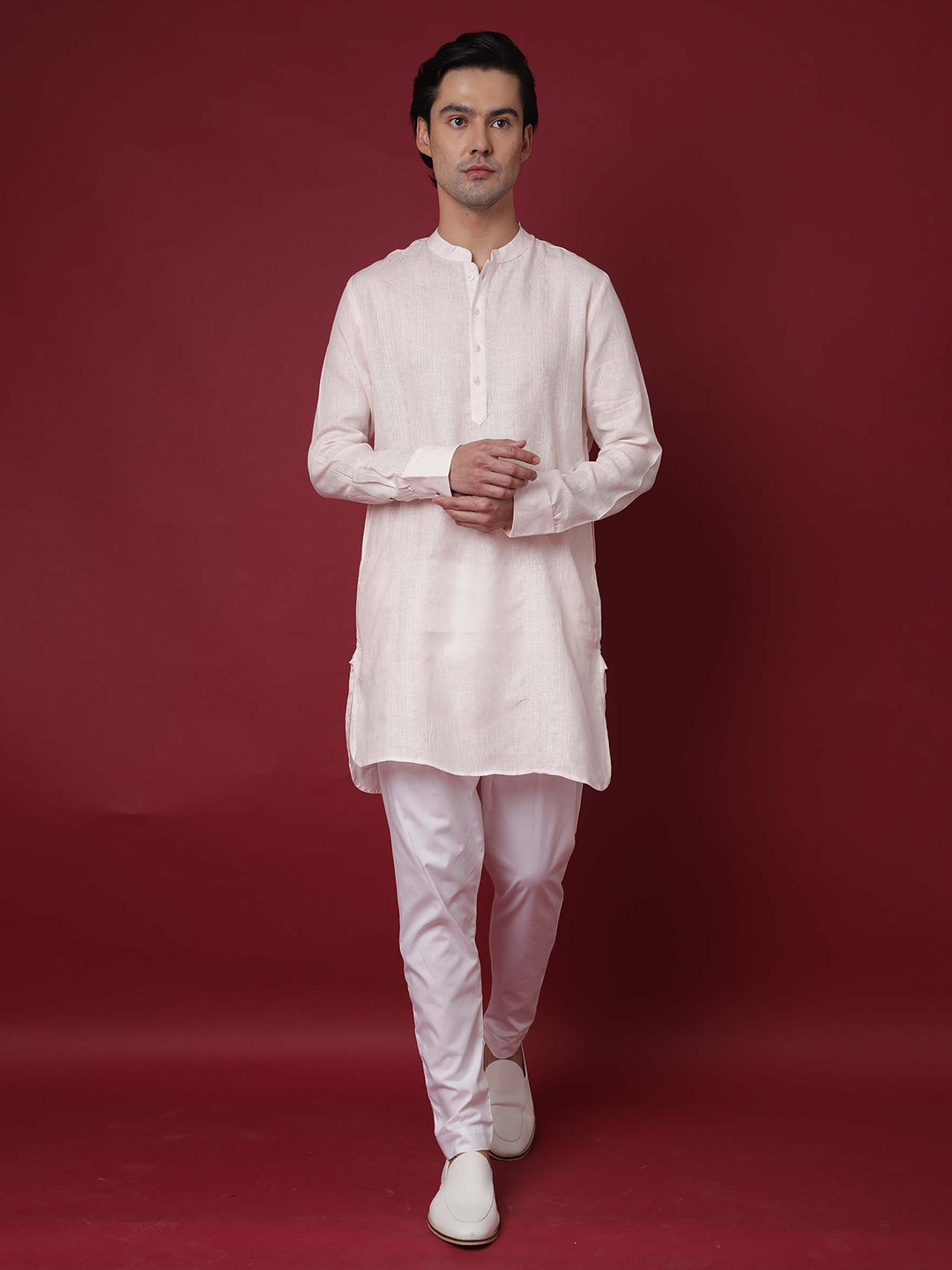 Buy RARE RABBIT Men President Regular Fit Mandarin Kurta - Kurtas for ...