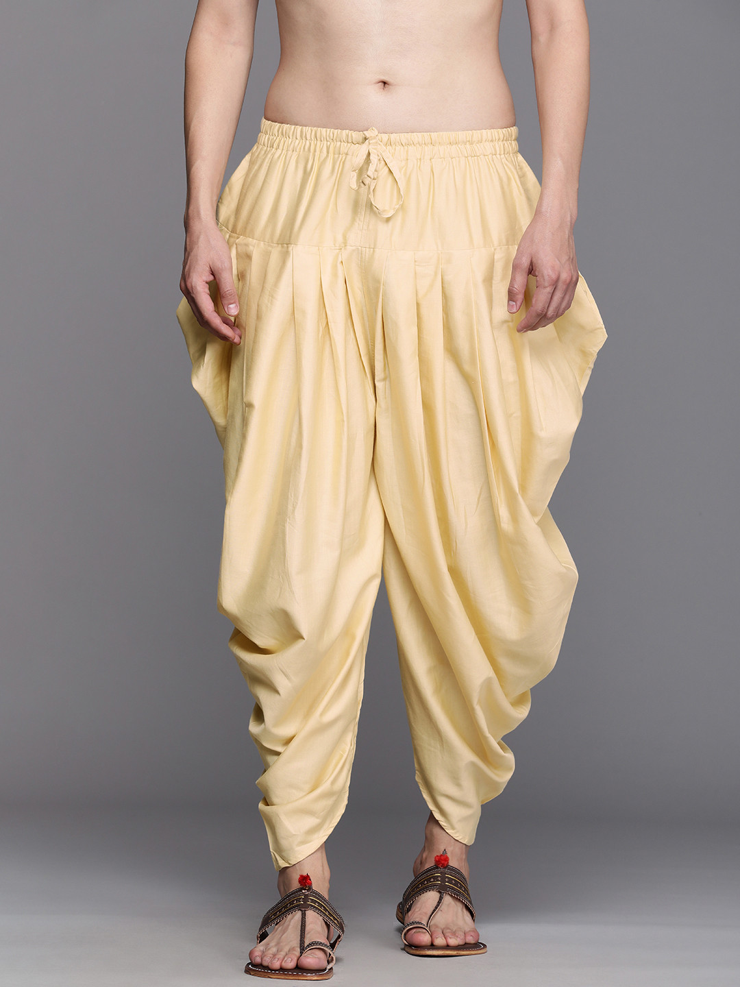 Buy Manyavar Men Beige Solid Patiala - Patiala for Men 16219792 | Myntra