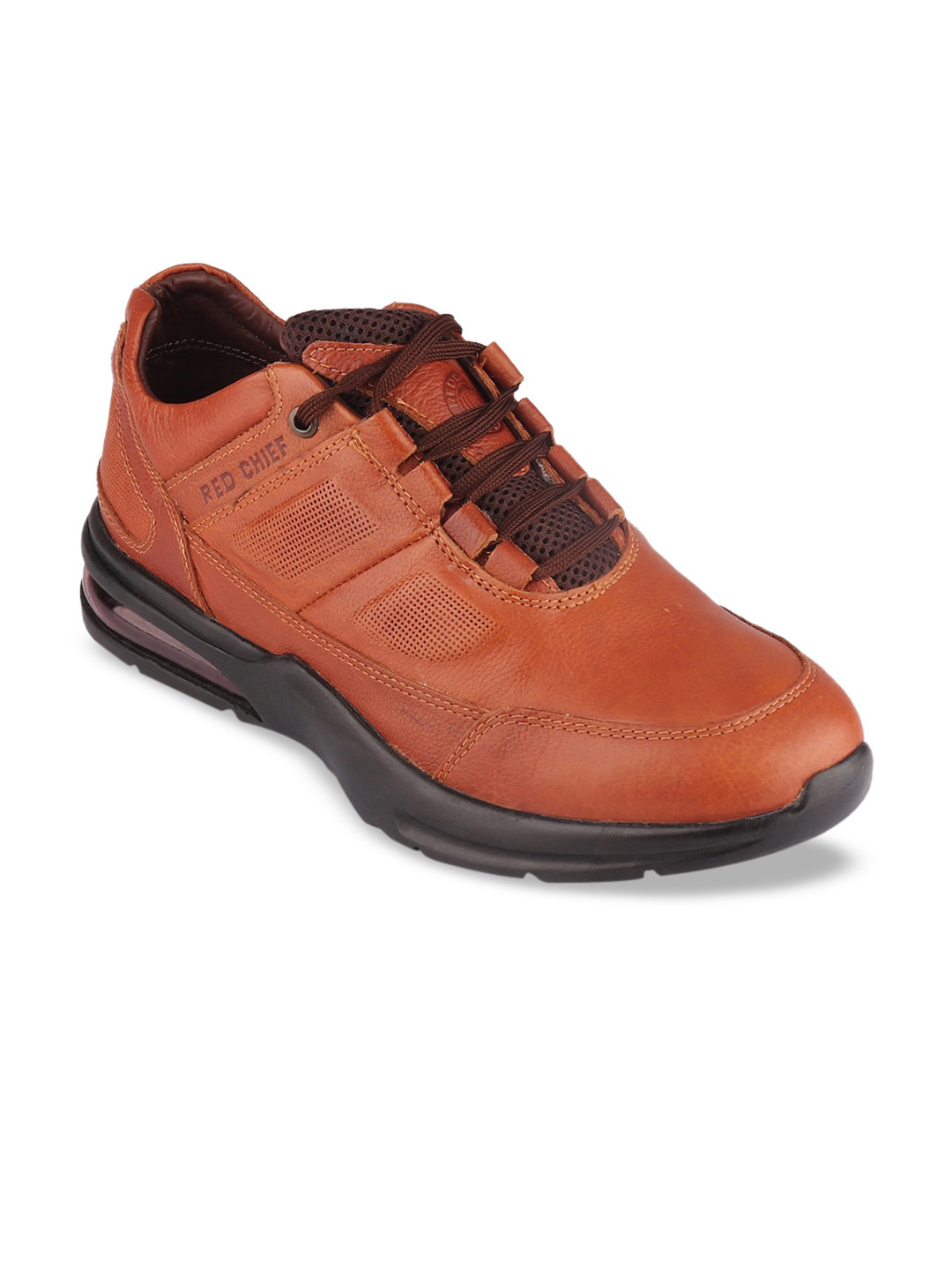 Buy Red Chief Men Tan Brown Leather Sneakers - Casual Shoes for Men ...
