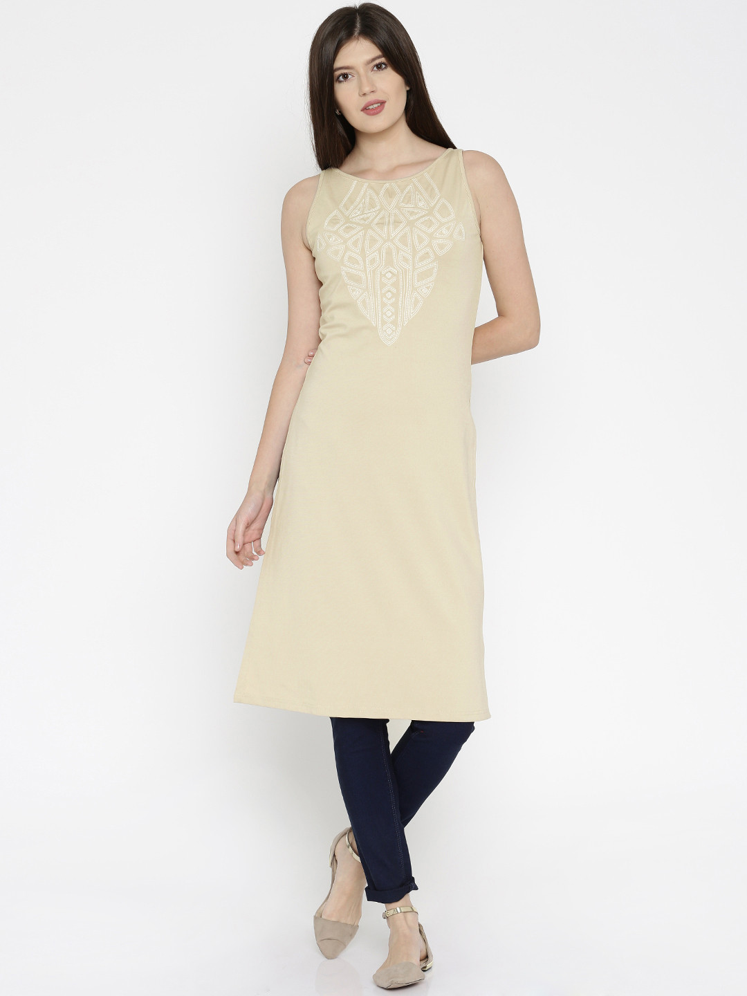 Buy AND Beige Tunic - Tunics for Women 1622950 | Myntra