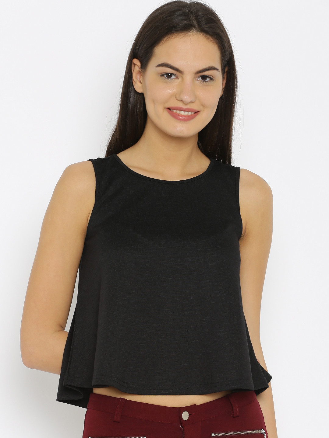 Buy AND Women Black Solid Regular Top - Tops for Women 1622986 | Myntra