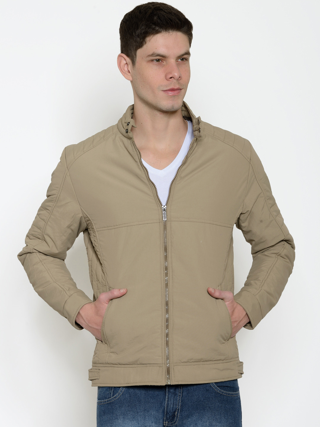 Buy Tinted Beige Jacket - Jackets for Men 1623076 | Myntra