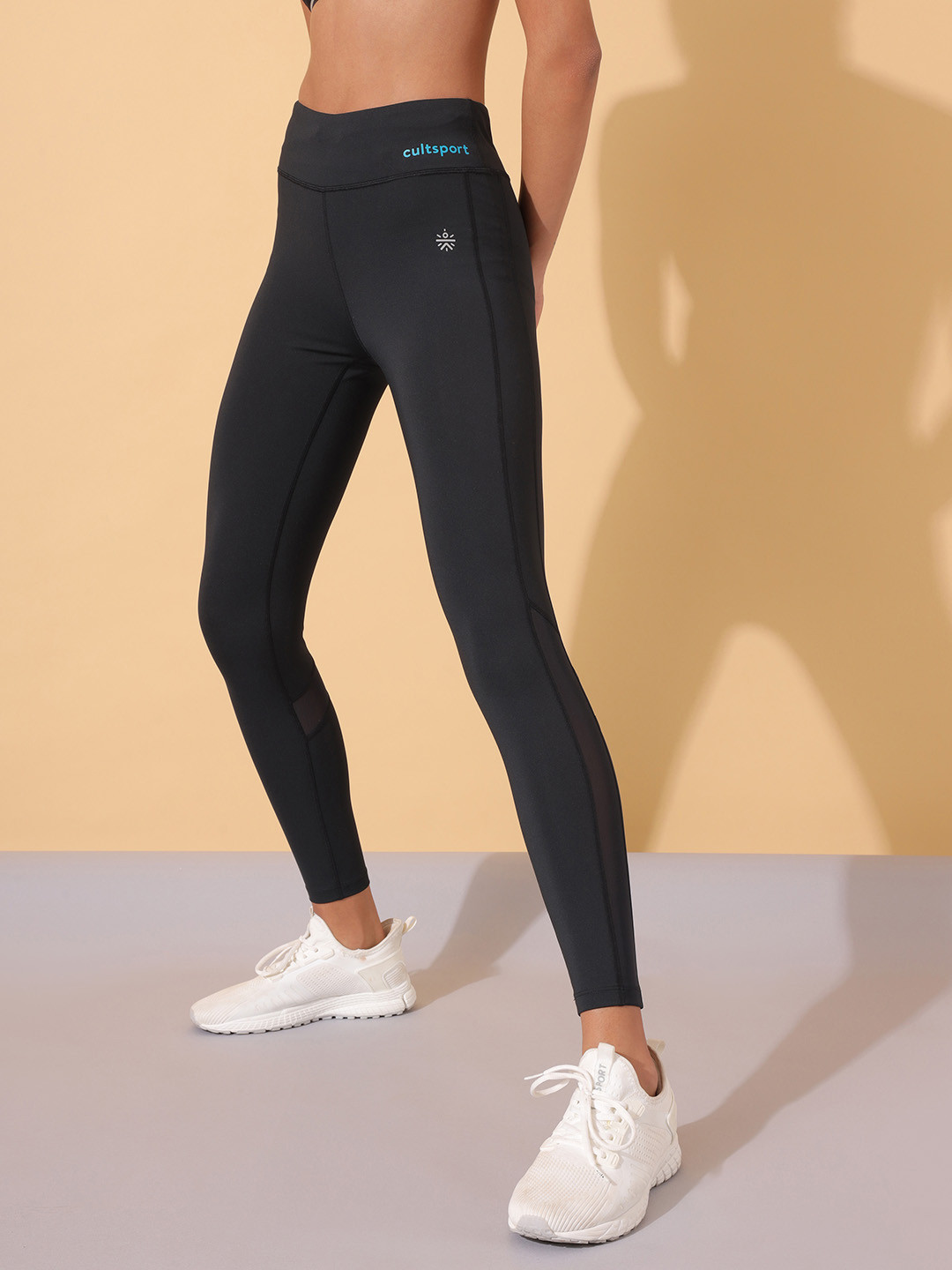 Buy CULT Women Absolute Fit Mesh Panel Tights - Tights for Women ...