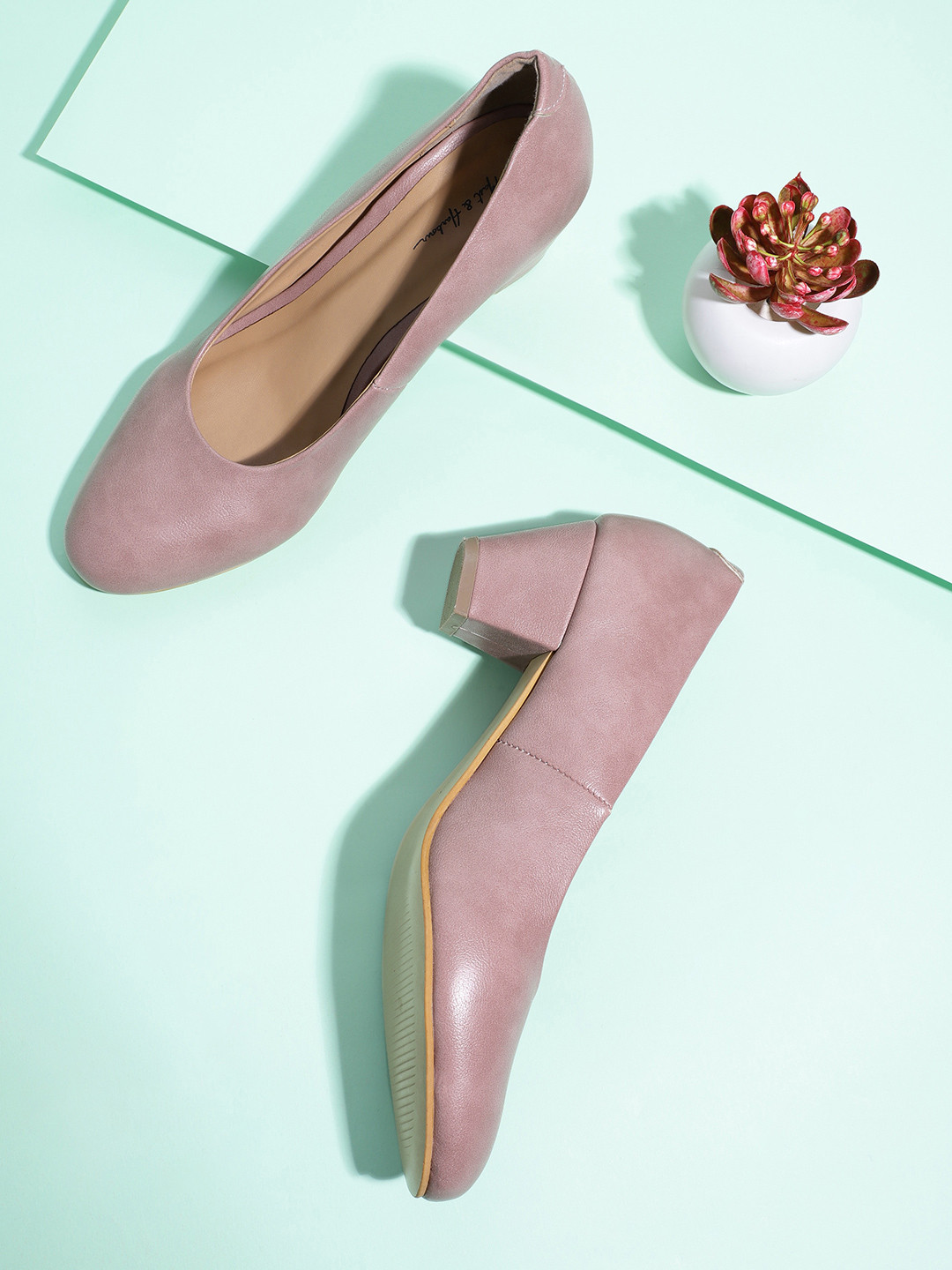 Buy Mast & Harbour Dusty Rose Pink Solid Pumps - Heels for Women ...