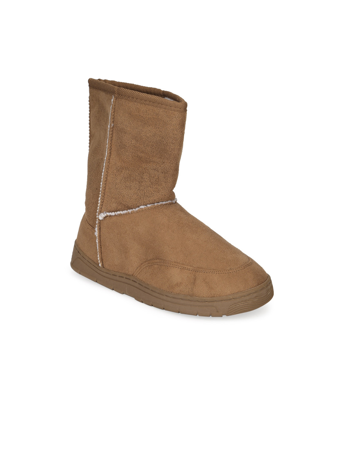 Buy Truffle Collection Tan Solid Platform Heeled Boots - Boots for ...
