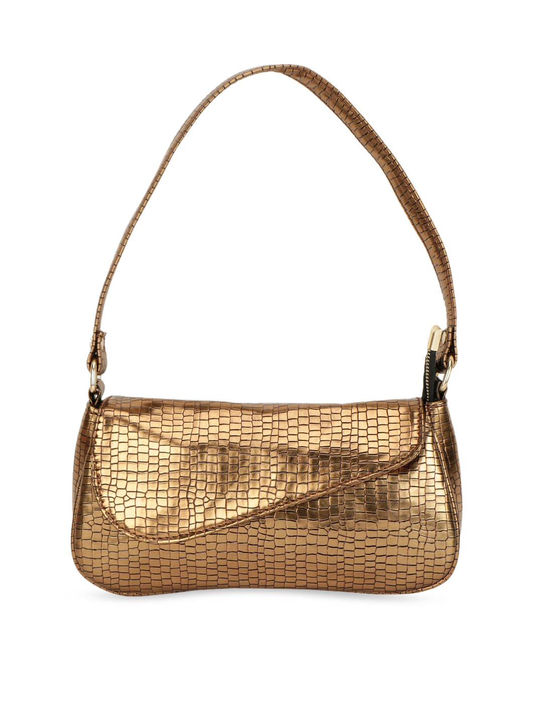 Buy ZEVORA Copper Toned PU Structured Shoulder Bag - Handbags for Women ...