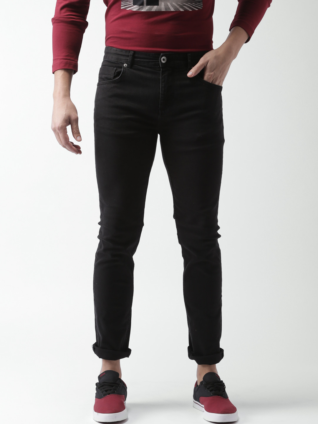 Buy SELECTED Men Black Slim Fit Stretchable Jeans - Jeans for Men ...