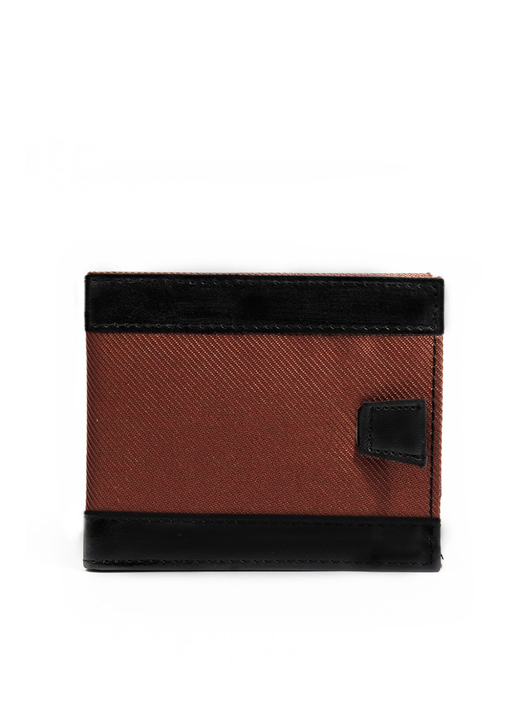 Buy THE ASSEMBLY Unisex Rust & Black Colourblocked Two Fold Wallet ...