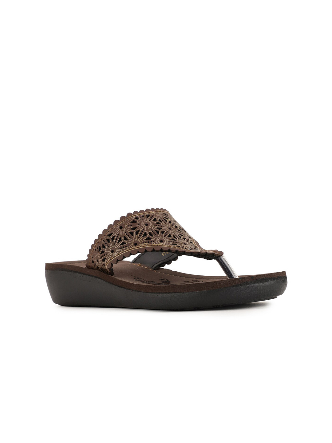 Buy Sandak By Bata Women Brown Printed Comfort Sandals - Heels for ...