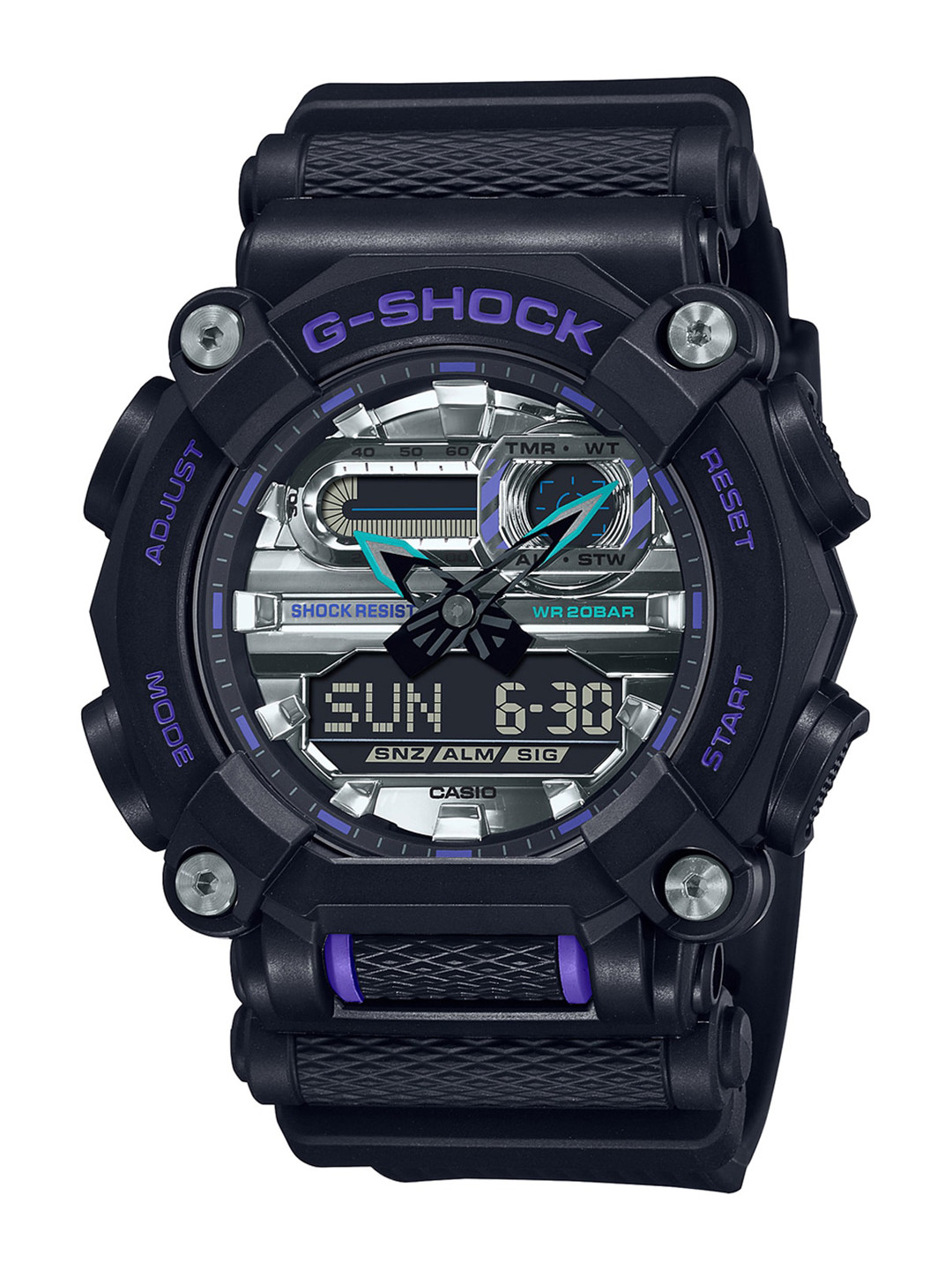 Buy CASIO Men Silver Toned Dial & Black Straps Analogue And Digital ...