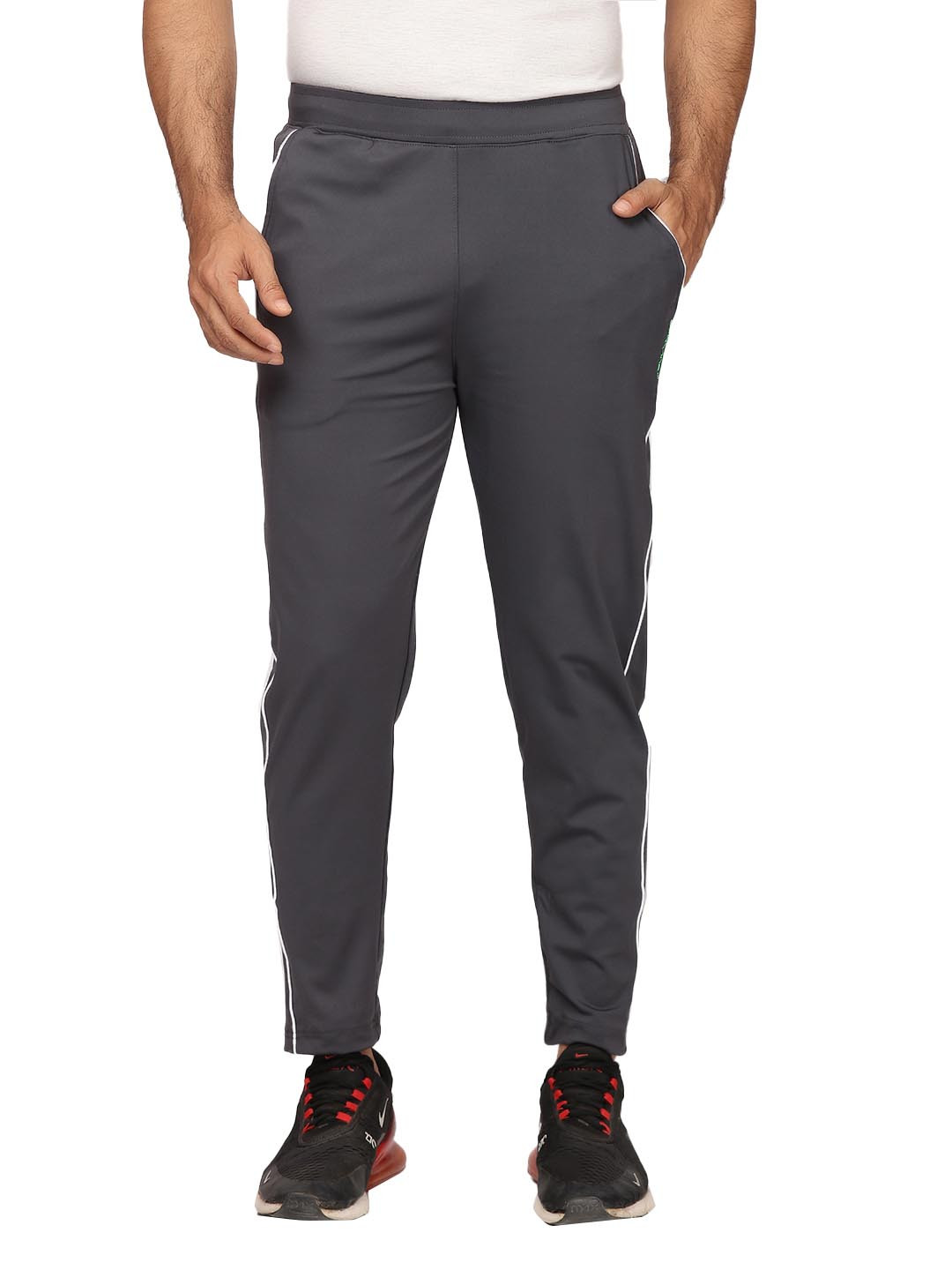 Buy BULLMER Men Grey Solid Straight Fit Track Pant - Track Pants for ...