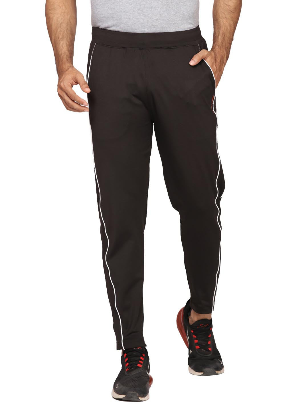 Buy Bullmer Men Black Polyester Track Pant - Track Pants for Men ...
