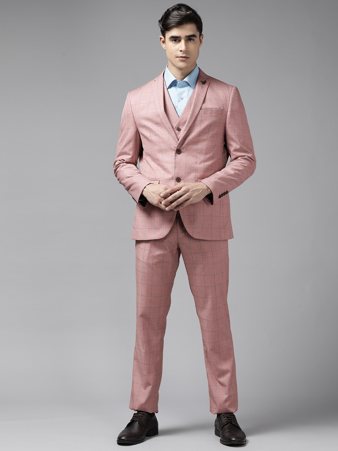 Buy Blackberrys Tress 4 Pcs Multitude 6X Checked Formal Suit - Suits ...