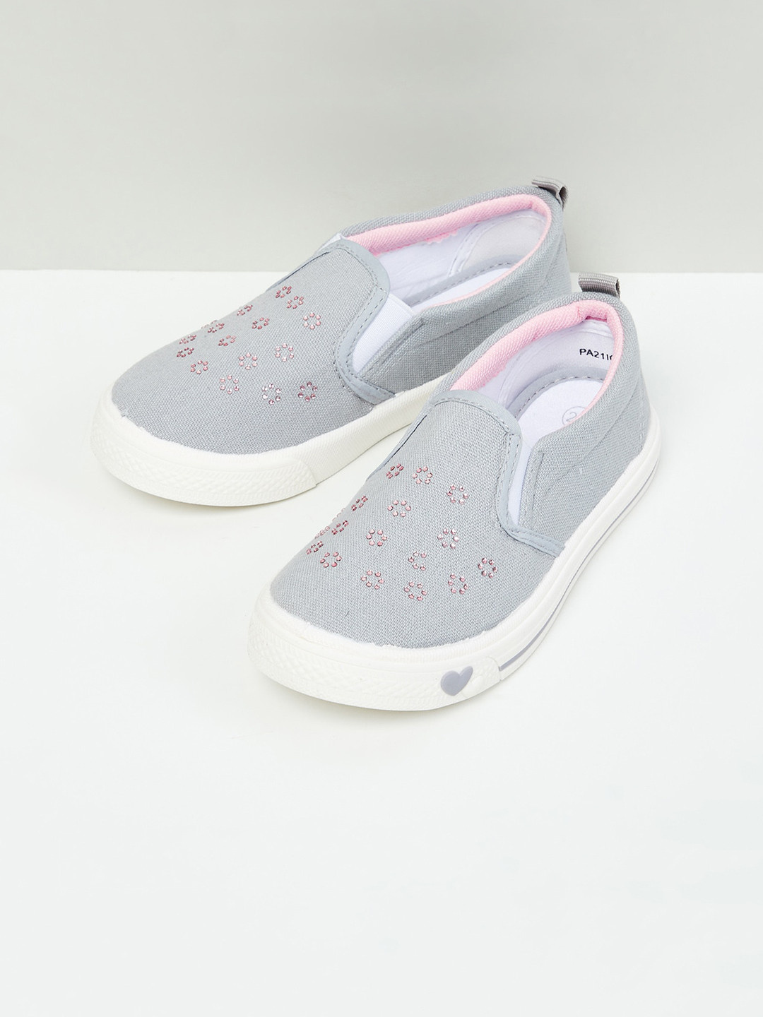 Buy Max Girls Grey Striped Sneakers - Casual Shoes for Girls 16259984 ...