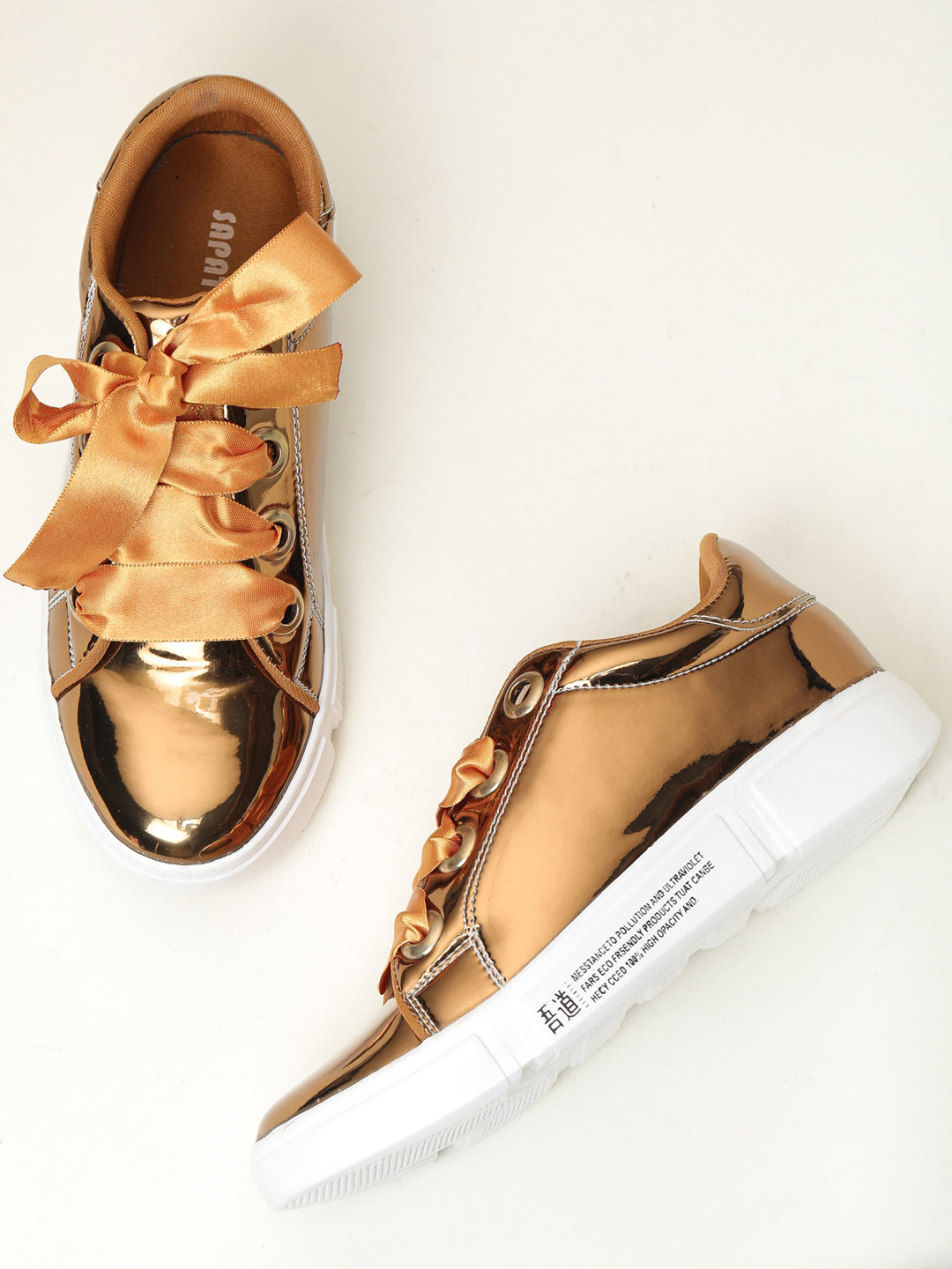 Buy SAPATOS Women Copper Toned Sneakers - Casual Shoes for Women ...