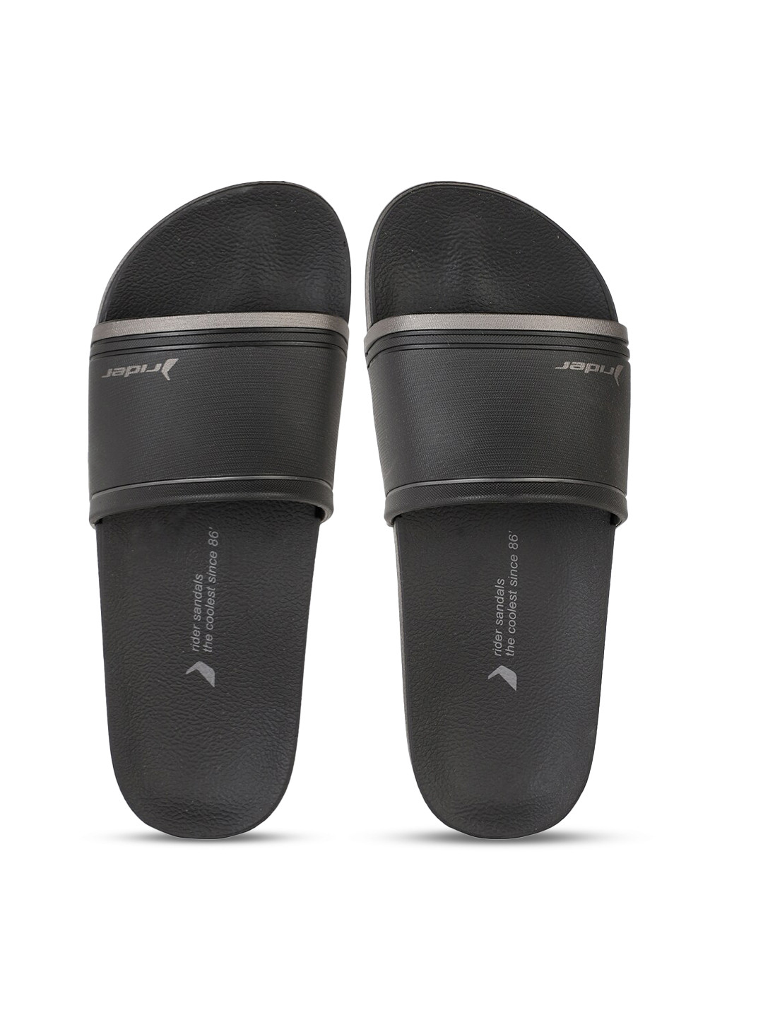 Buy Rider Men Black Solid Sliders - Flip Flops for Men 16261572 | Myntra