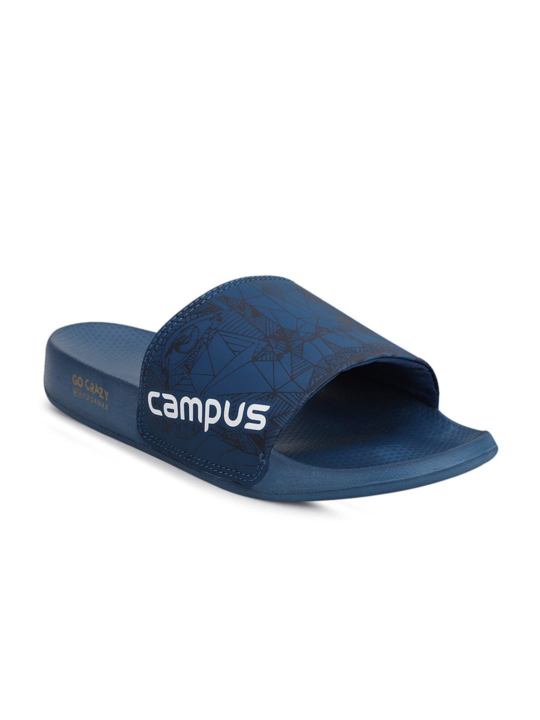 Buy Campus Men Blue & Black Printed Sliders - Flip Flops for Men ...