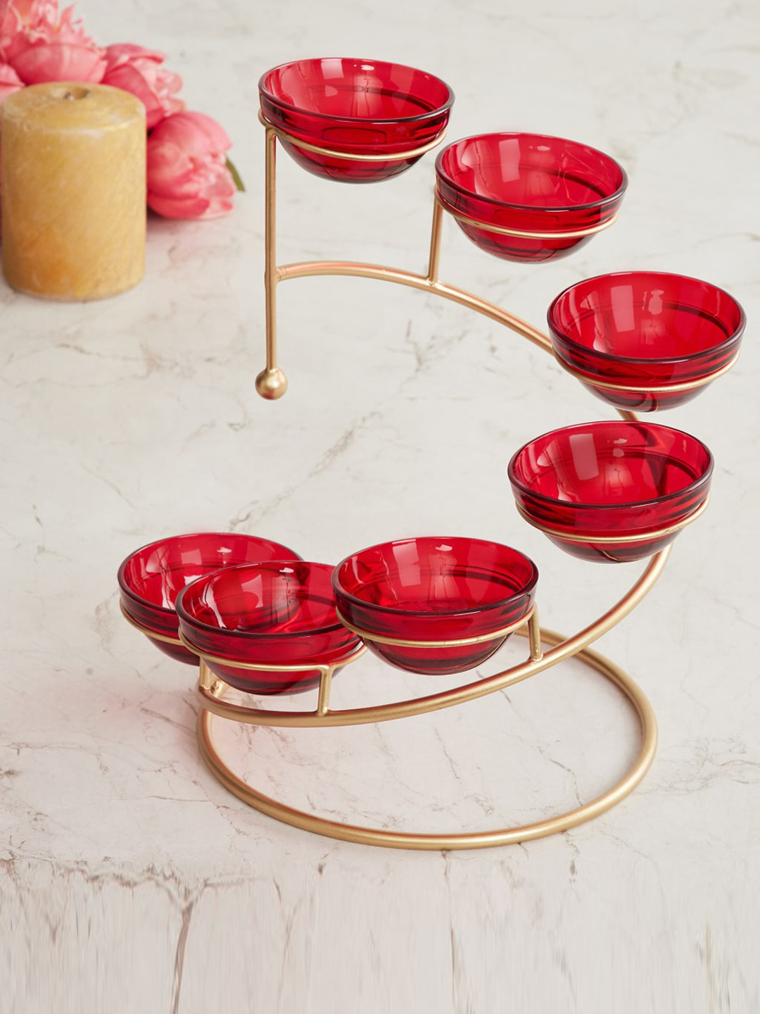 Buy Home Centre 8pcs Red Metal Showpieces - Showpieces for Unisex ...