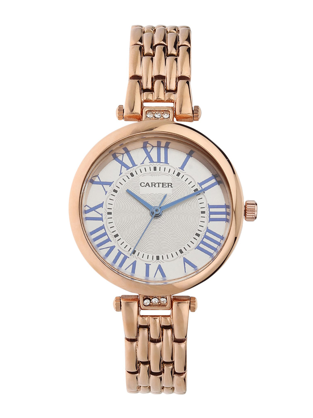Buy Sandy D Carter Women White Dial & Gold Toned Stainless Steel ...