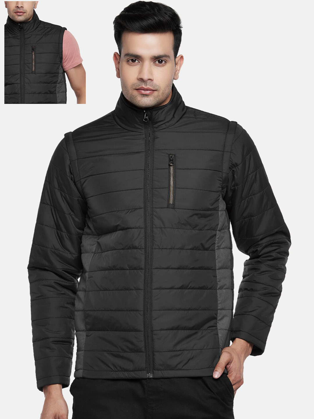 Buy Urban Ranger By Pantaloons Men Black Padded Jacket - Jackets for ...