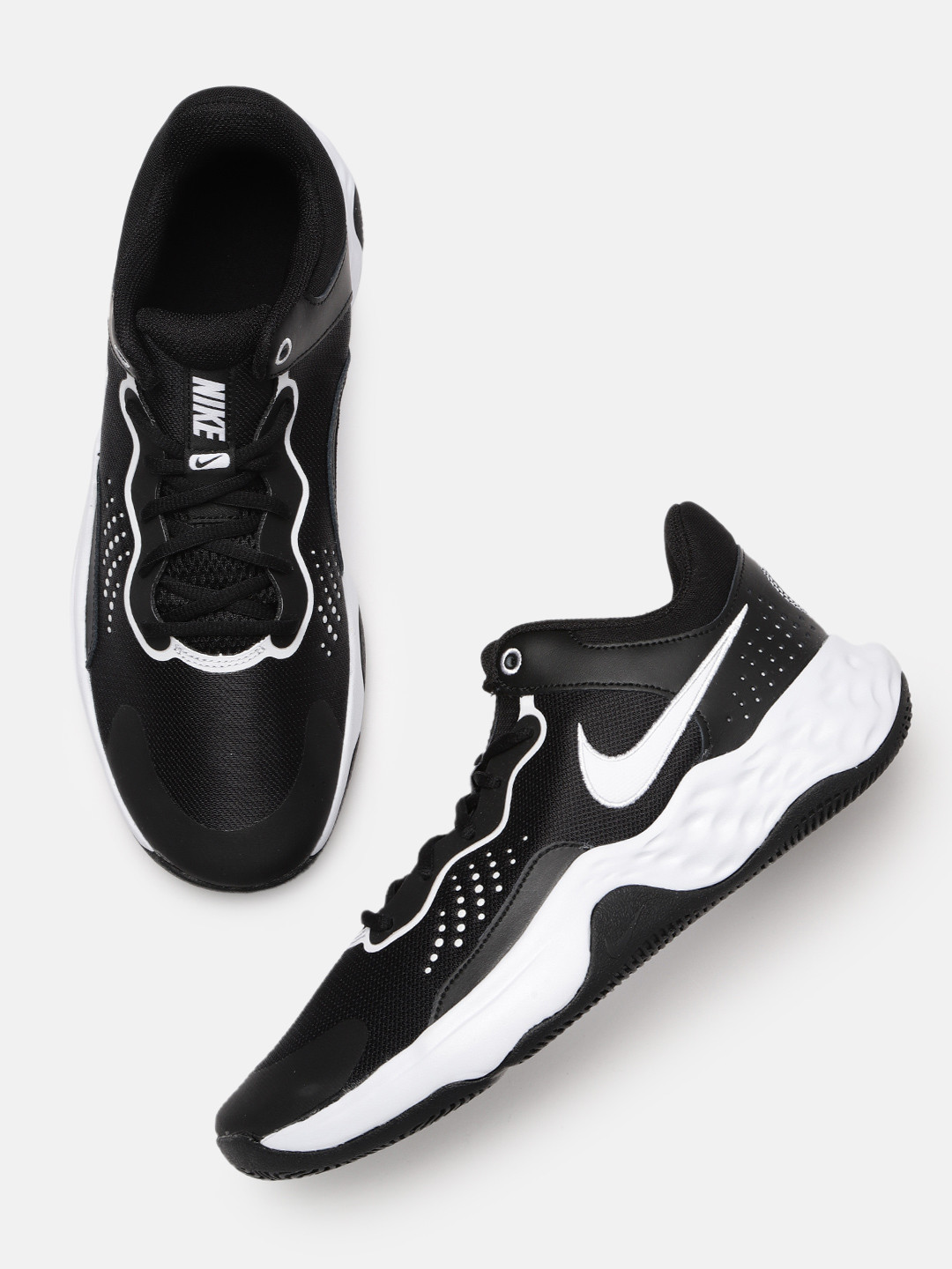 Buy Nike Men Black & White Perforated Fly.By 3 Mid Top Basketball Shoes ...