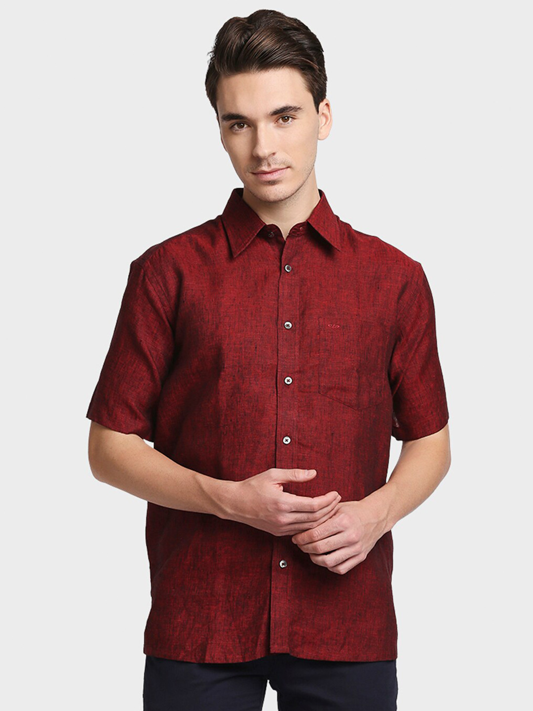 Buy ColorPlus Men Maroon Casual Shirt - Shirts for Men 16275470 | Myntra