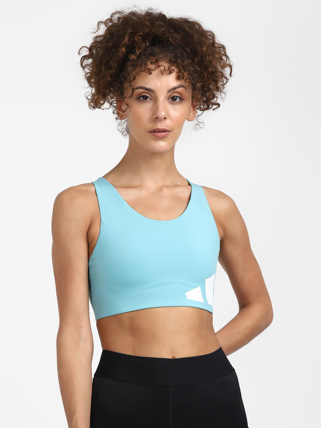 Buy ADIDAS Blue & White Lightly Padded Workout Bra - Bra for Women ...