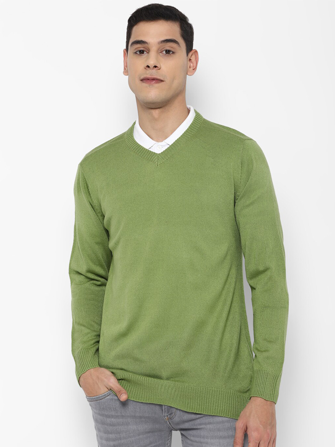 Buy FOREVER 21 Men Olive Green Pullover - Sweaters for Men 16279742 ...
