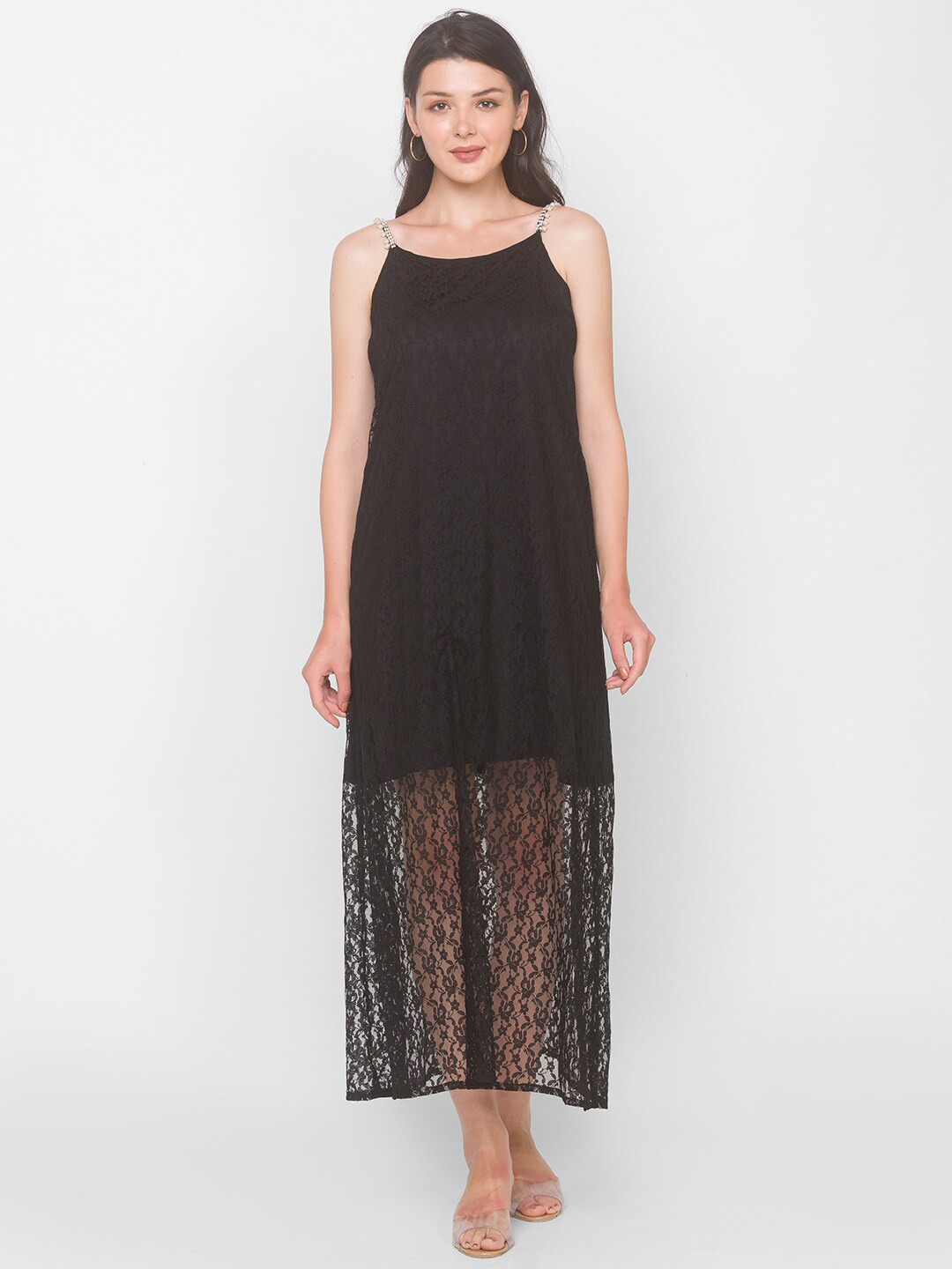 Buy Iti Black Lace Maxi Dress - Dresses for Women 16280236 | Myntra