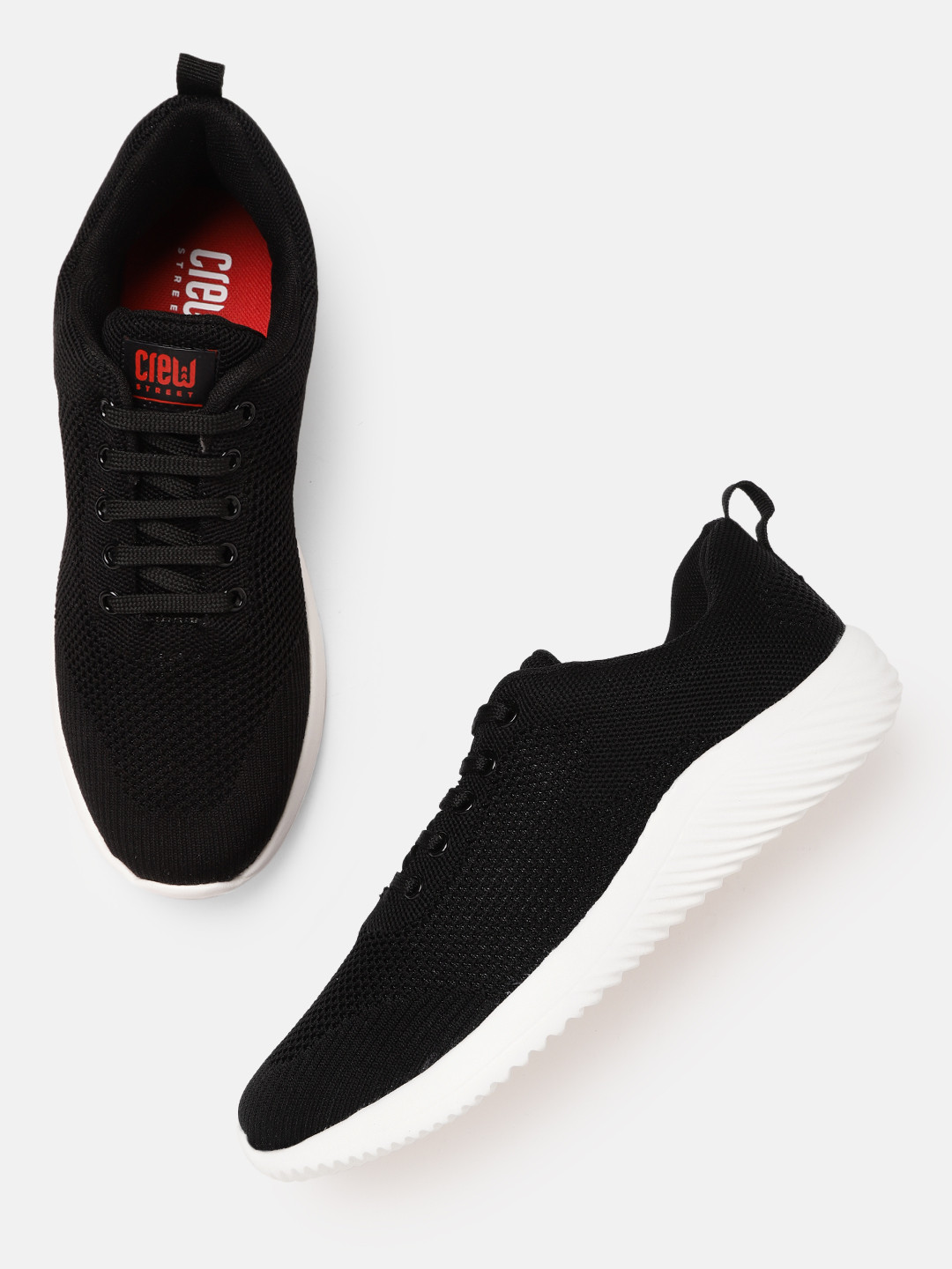 Buy Crew STREET Women Black Woven Design Sneakers - Casual Shoes for ...