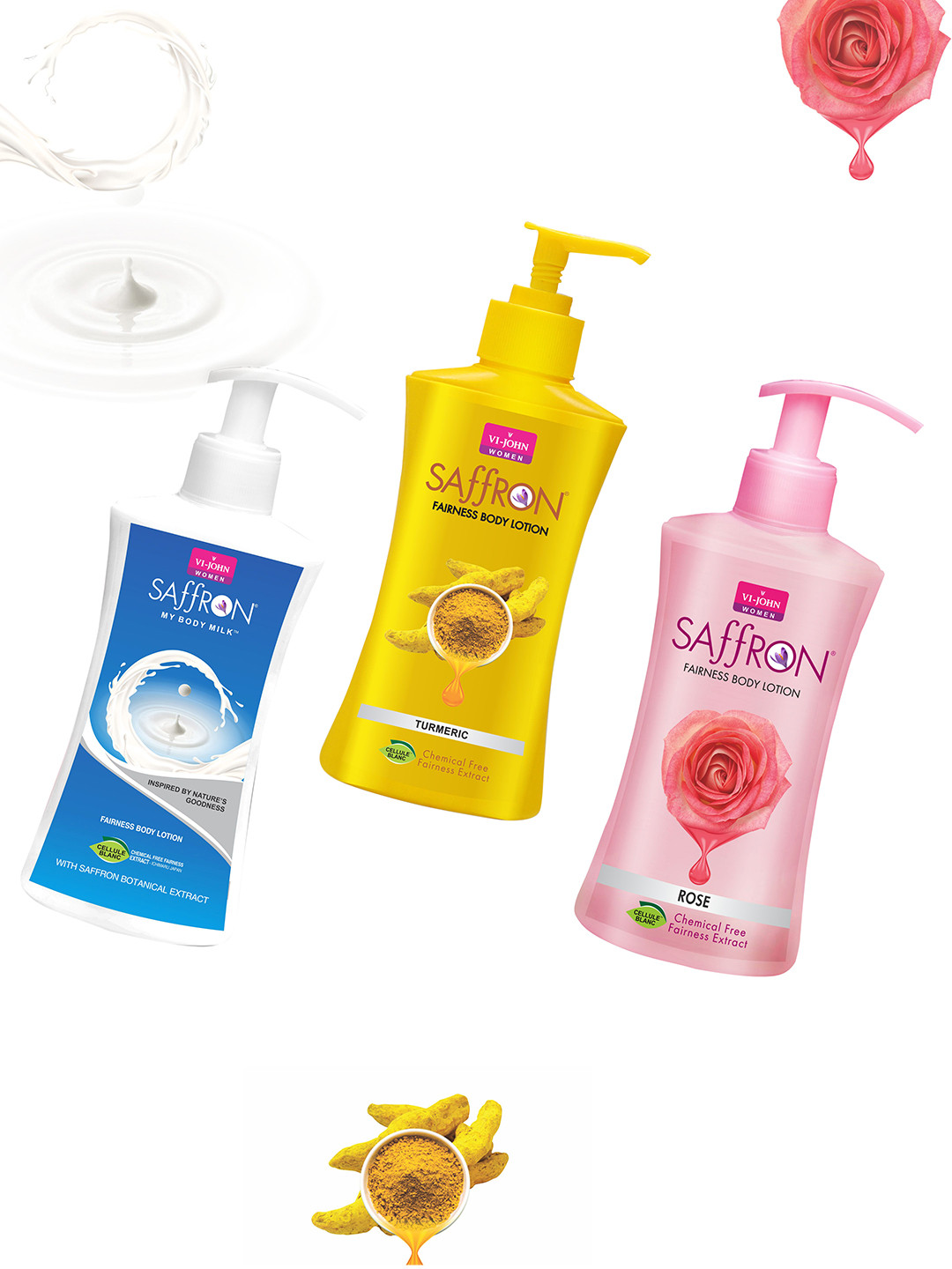 Buy VI JOHN Set Of 3 Saffron Body Lotions 250 Ml Each - Body Cream And ...