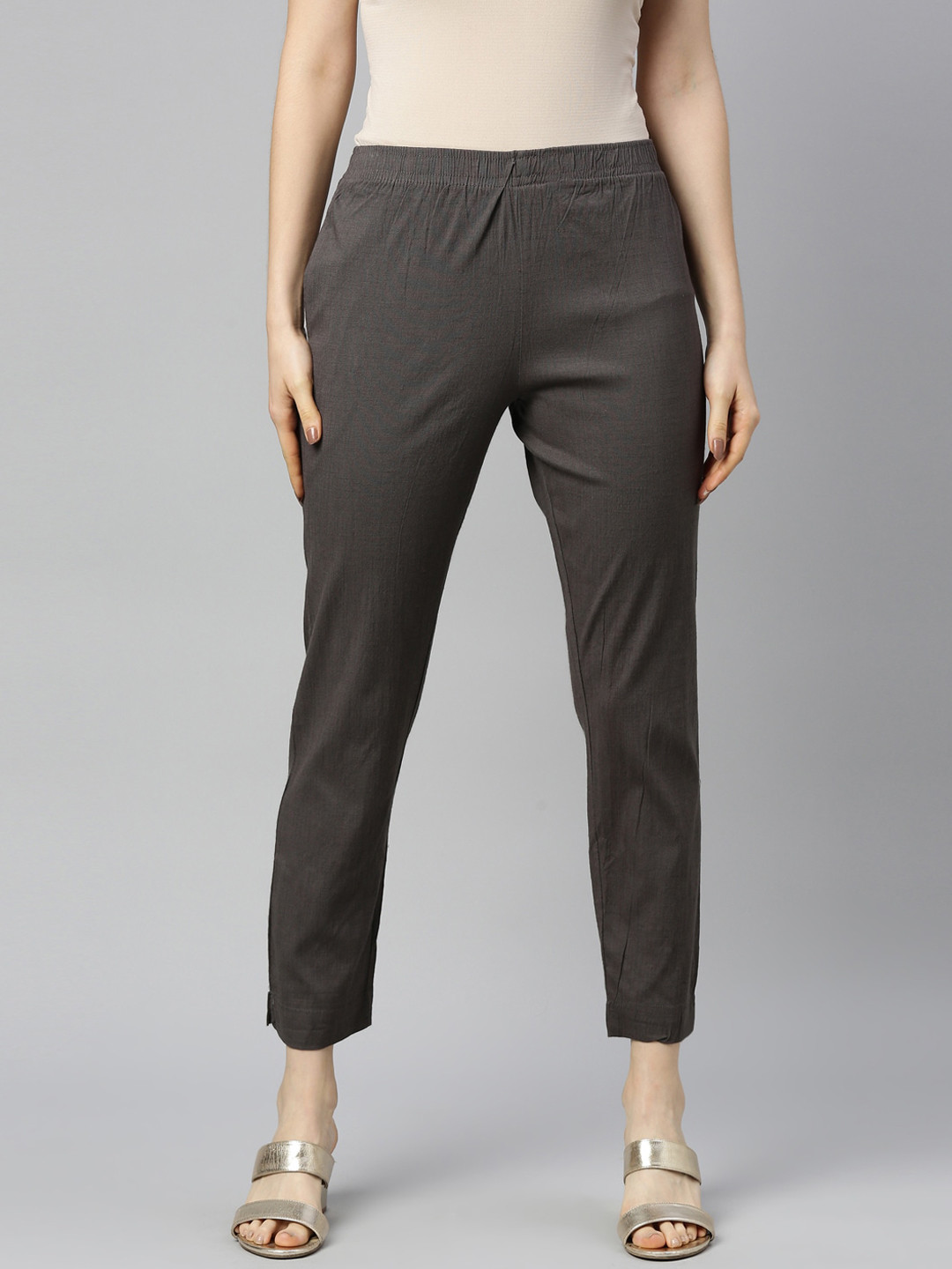Buy GOLDSTROMS Women Grey Cigar Pant - Trousers for Women 16287240 | Myntra