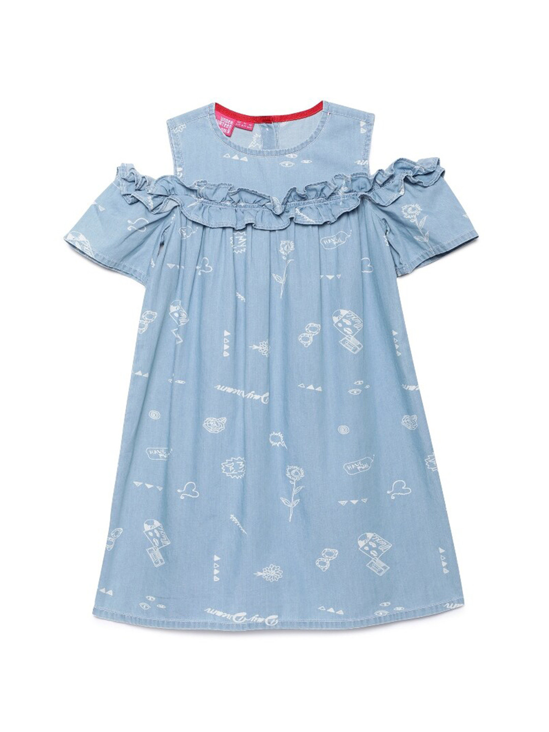 Buy UNDER FOURTEEN ONLY Girls Blue A Line Dress - Dresses for Girls ...