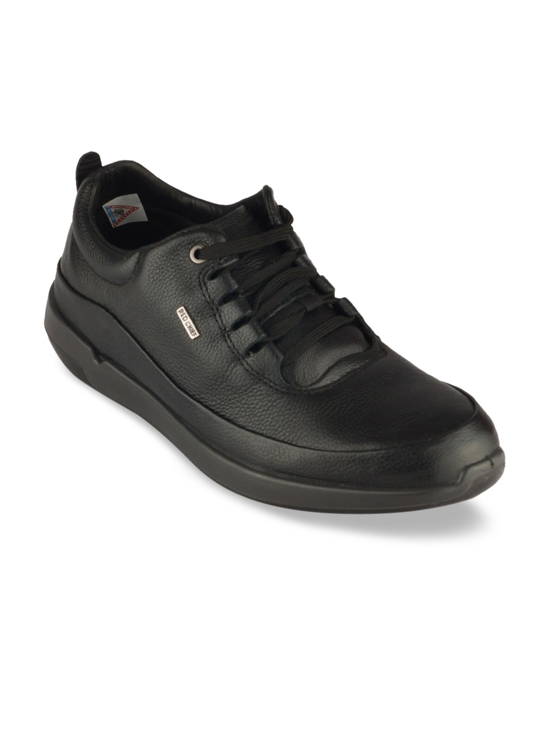 Buy Red Chief Men Black Solid Leather Sneakers - Casual Shoes for Men ...