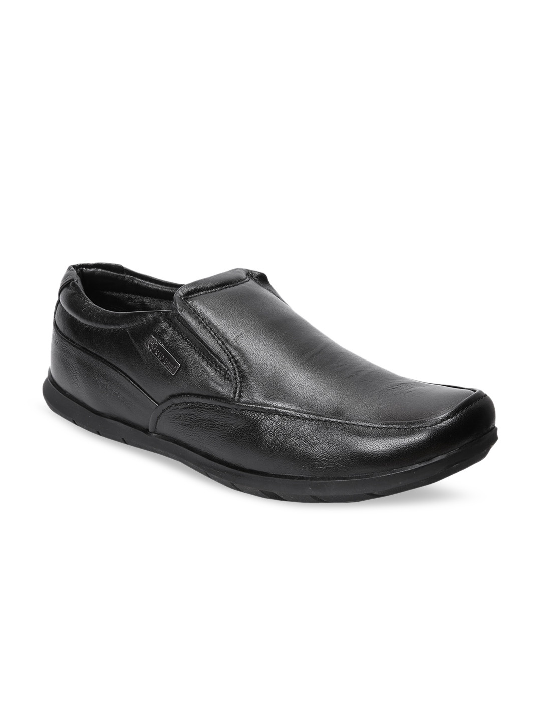 Buy Red Chief Men Black Solid Leather Formal Slip Ons - Formal Shoes ...