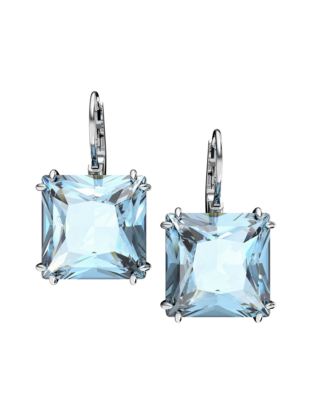 Buy SWAROVSKI Blue & Silver Toned Square Studs Earrings - Earrings for ...