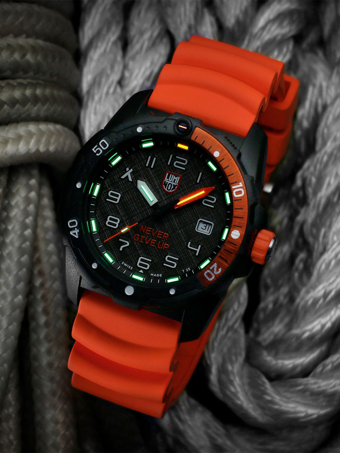 Buy Luminox Men Black Dial & Orange Straps Analogue Watch XB.3729.NGU ...