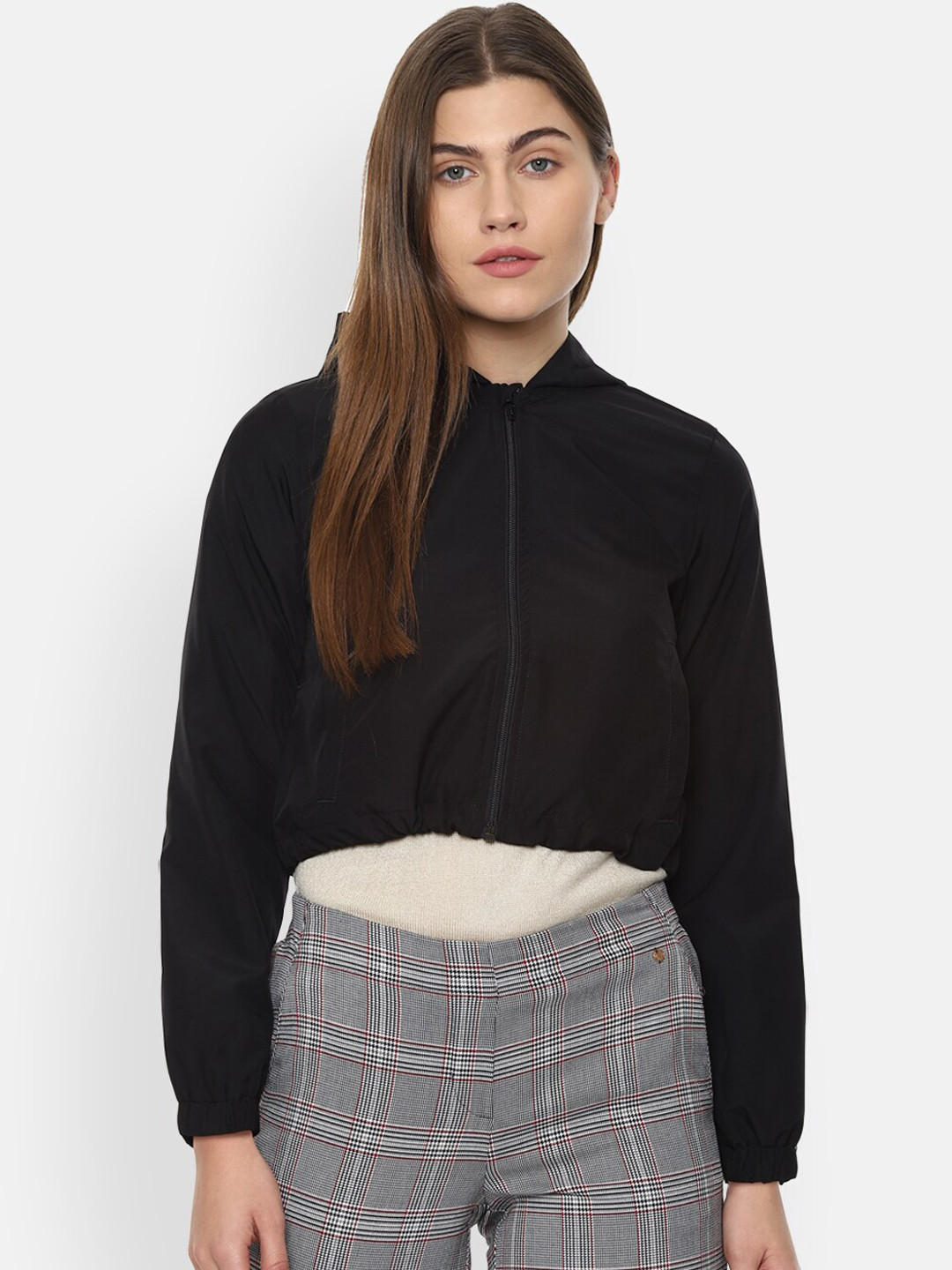 Buy Van Heusen Woman Women Black Crop Tailored Jacket - Jackets for ...