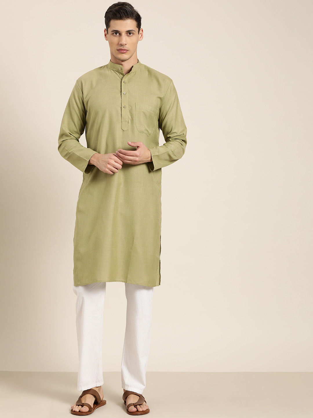 Buy SOJANYA Men Green Kurta - Kurtas for Men 16315950 | Myntra